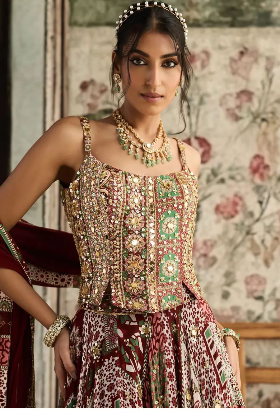 15+ Trendy Corset Blouse Designs to Refresh Your Ethnic Look - WedMeVibes